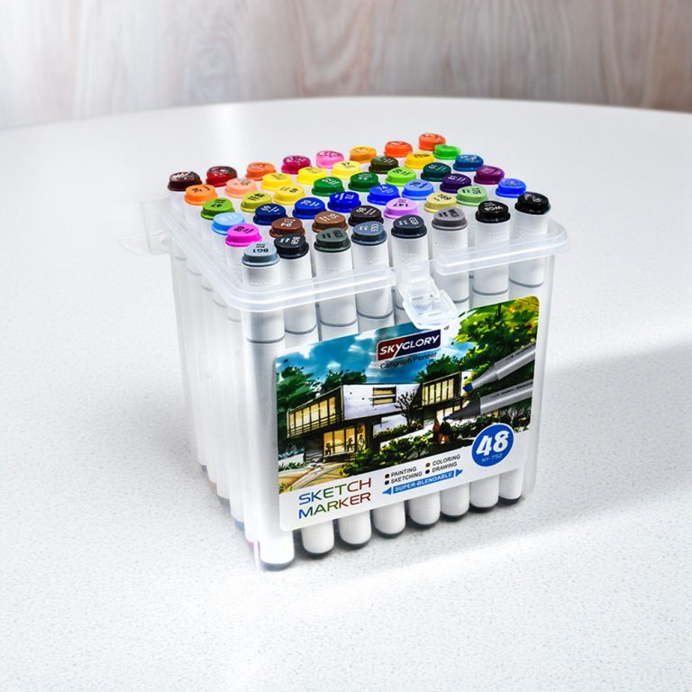 MARCADOR DOBLE 48 COLOR BOX PLASTICO LH-3889 – Uruimporta